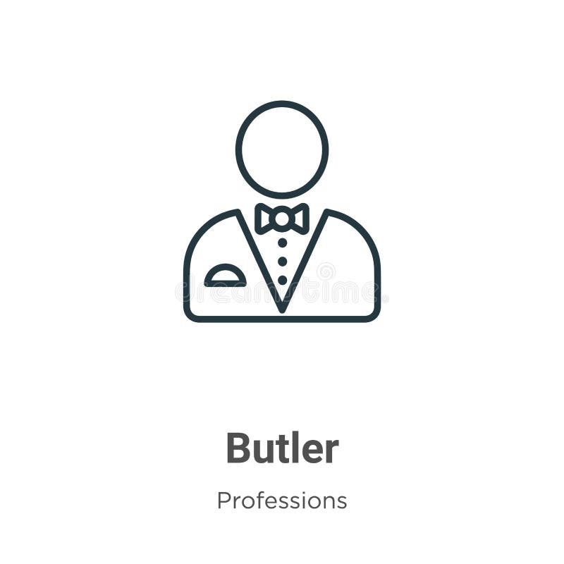 Butler Editable Stroke Icon Stock Illustrations – 98 Butler Editable ...