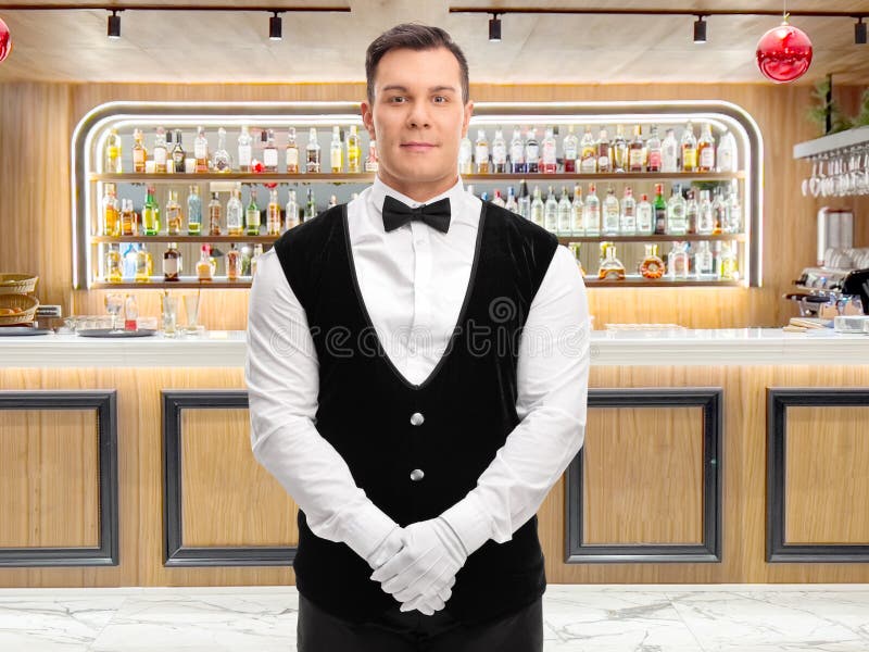 Butler Posing at a Hotel Lobby Stock Photo - Image of butler, service ...