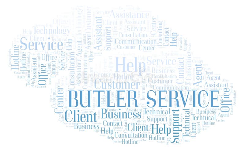 Butler word with icons. stock vector. Illustration of service - 107094797