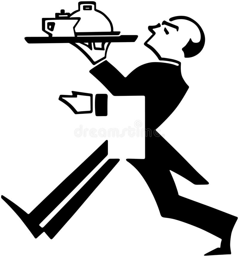 Butler with Tray stock vector. Illustration of suits - 42098822