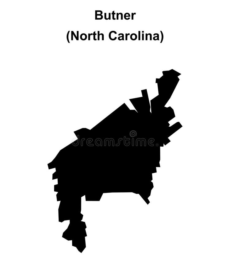 Butner outline map stock vector. Illustration of cartography - 387540125