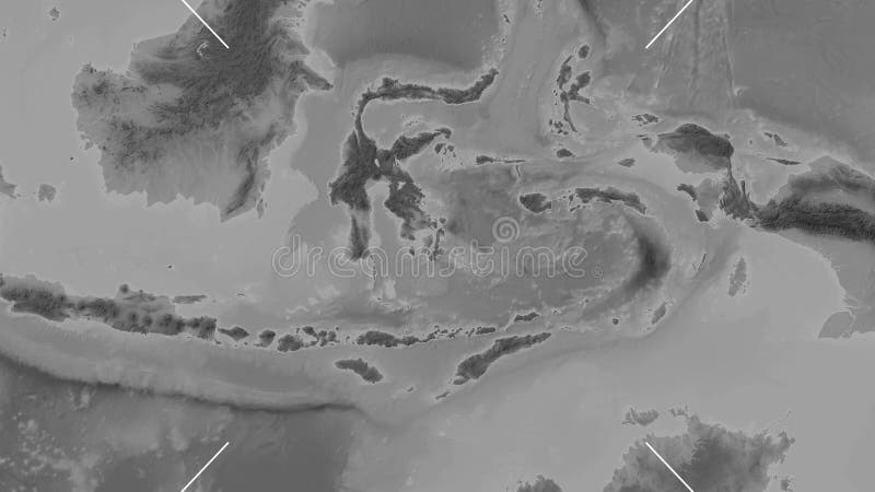 Buton Island in the Banda Sea. Bilevel Map. Zoom Stock Video - Video of ...