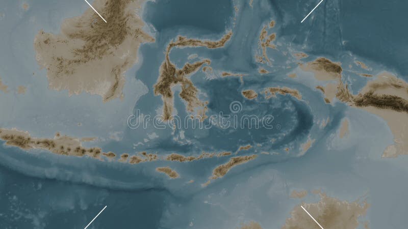 Buton Island in the Banda Sea. Sepia Map. Slide Stock Footage - Video ...