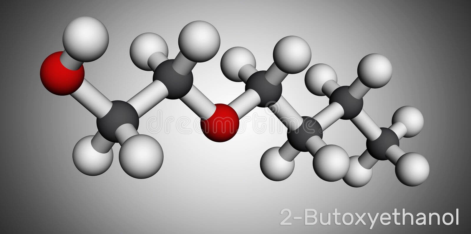 2-butoxyethanol Molecule. Used As Solvent and Surfactant. 3D Rendering ...