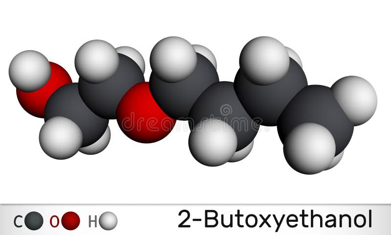 2-Butoxyethanol, Butoxyethanol Molecule. it is Primary Alcohol and ...