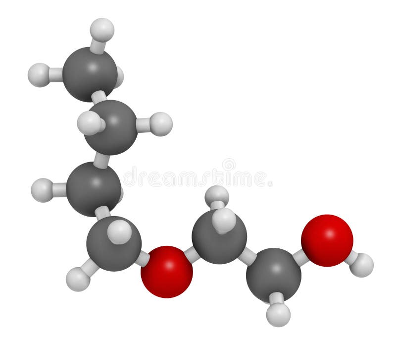 2-butoxyethanol Molecule. Stylized 2D Renderings and Conventional ...