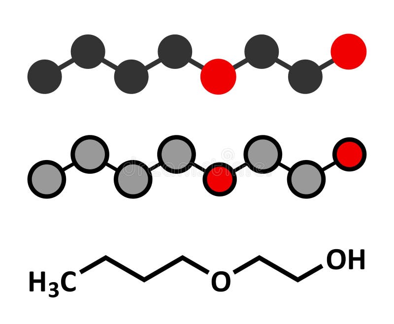 2-Butoxyethanol Solvent and Surfactant Molecule Stock Vector ...
