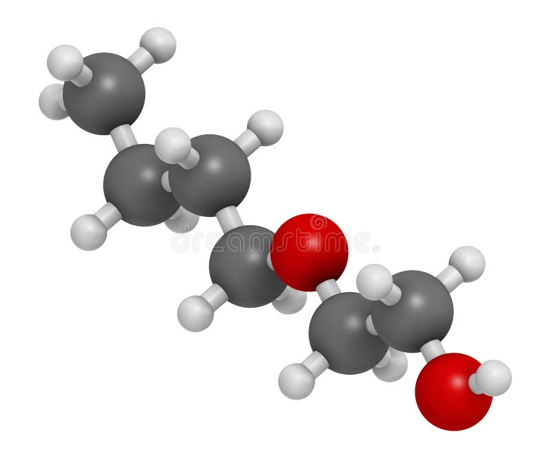 2-butoxyethanol Molecule. Stylized 2D Renderings and Conventional ...