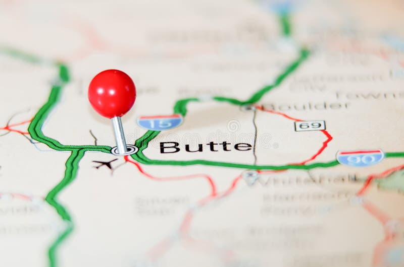 Butte city pin stock image. Image of plan, america, cold - 41137853