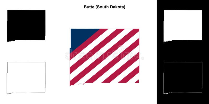 Butte outline map stock vector. Illustration of dakota - 324140090