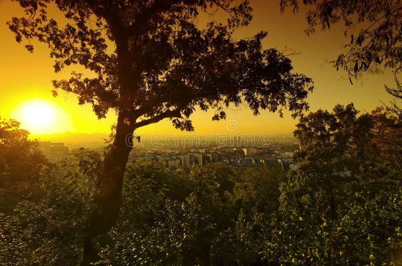 Butte montmarte sunset stock photo. Image of paris, france - 27390904