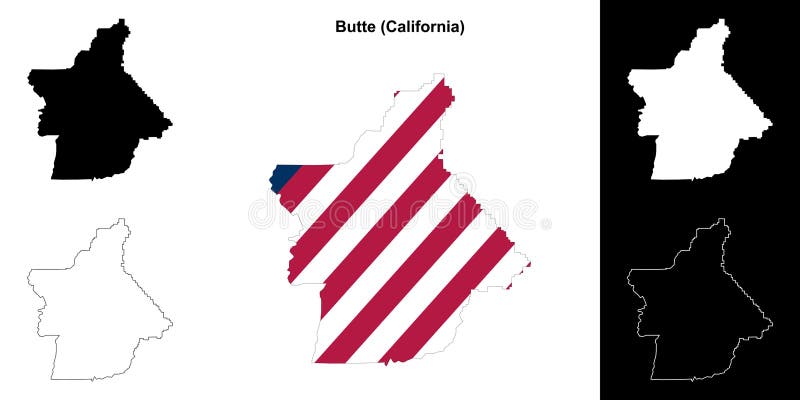 Butte outline map stock vector. Illustration of butte - 323839812