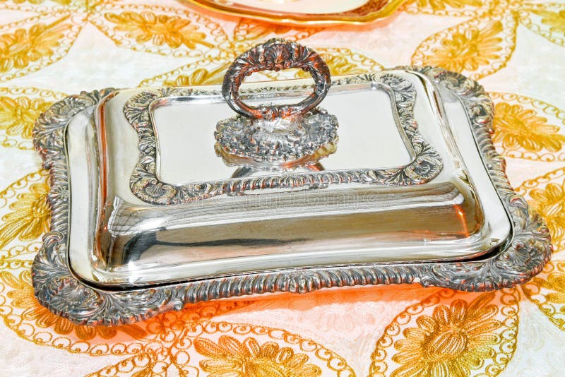 Butter box stock image. Image of silverware, metal, rectangular - 12747025