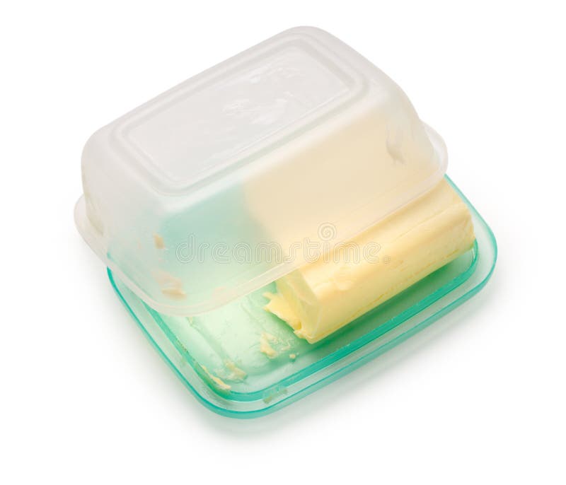 Butter on butterdish stock photo. Image of portion, slice - 53343166