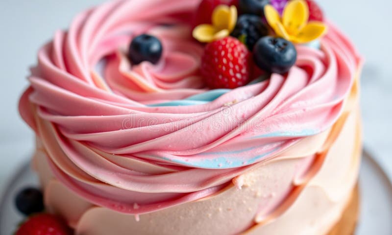 A Butter Cake with a Unique Colorful Drip Effect Stock Illustration ...