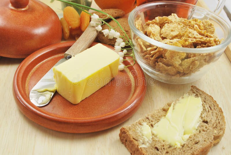 Butter on ceramic plate stock image. Image of toast, valley - 25065207