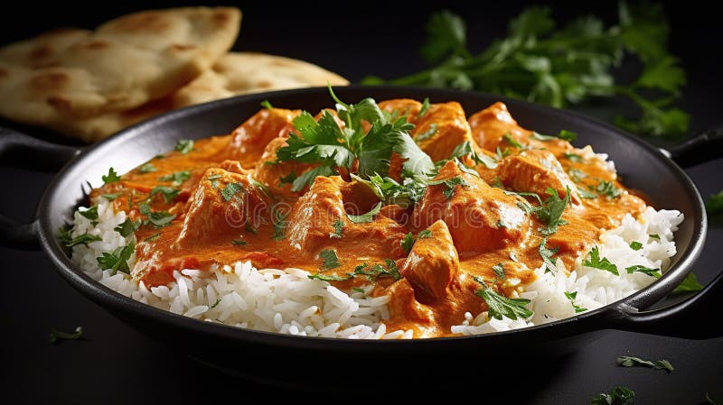 Butter Chicken Curry. Generative AI Stock Illustration - Illustration ... Butter Chicken Curry. Generative AI Stock Illustration - Illustration ...