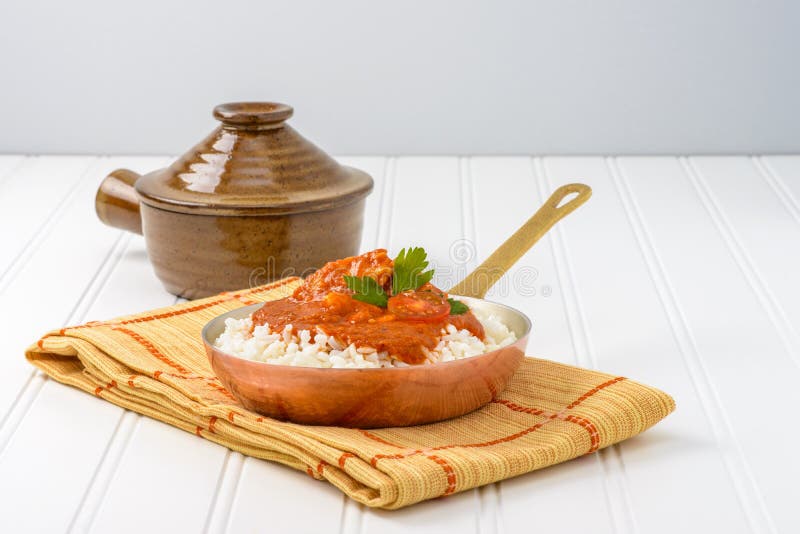 Butter Chicken and Rice stock image. Image of spicy, poultry - 62101041