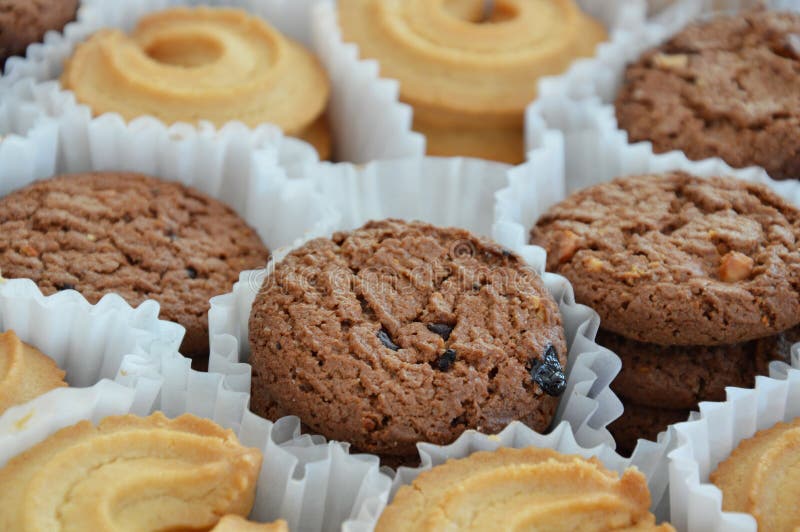 Butter Cookie on Paper Tray in Box Stock Image - Image of butter, food ...