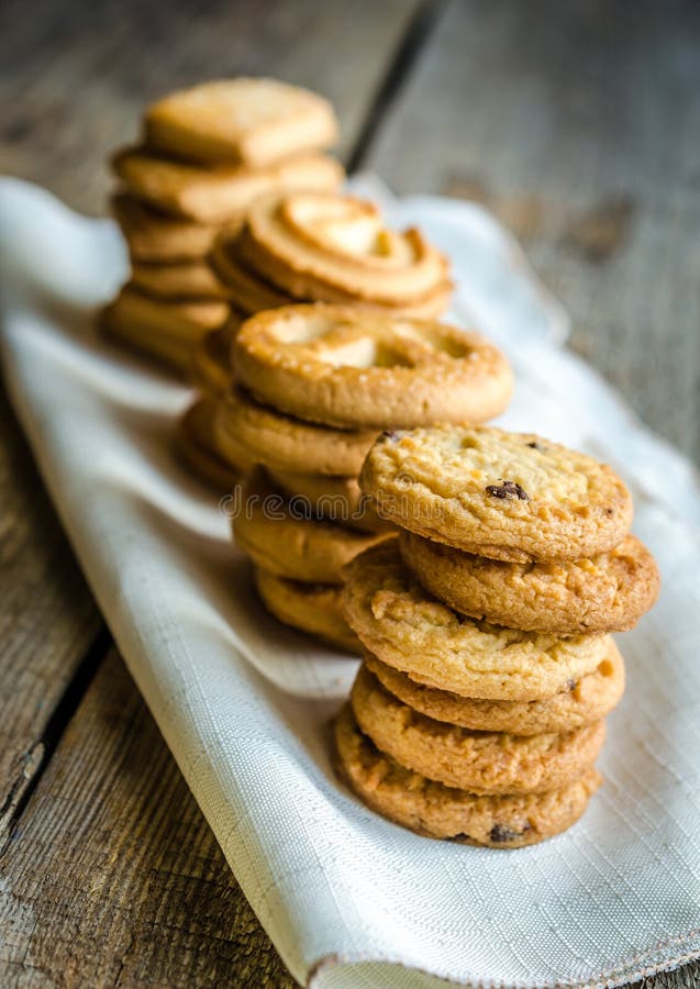 Butter Cookies Arranged in a Row Stock Photo - Image of celebration ...