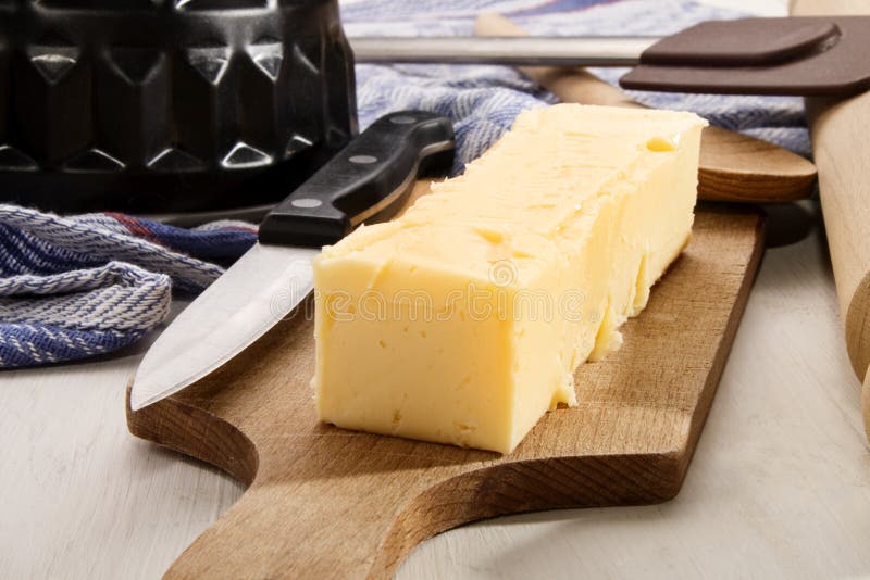 Butter Cubes Isolated on White Background with Clipping Path and Full ...