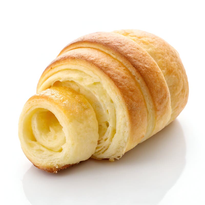 Butter Curl Roll Isolated on White Background Stock Illustration ...