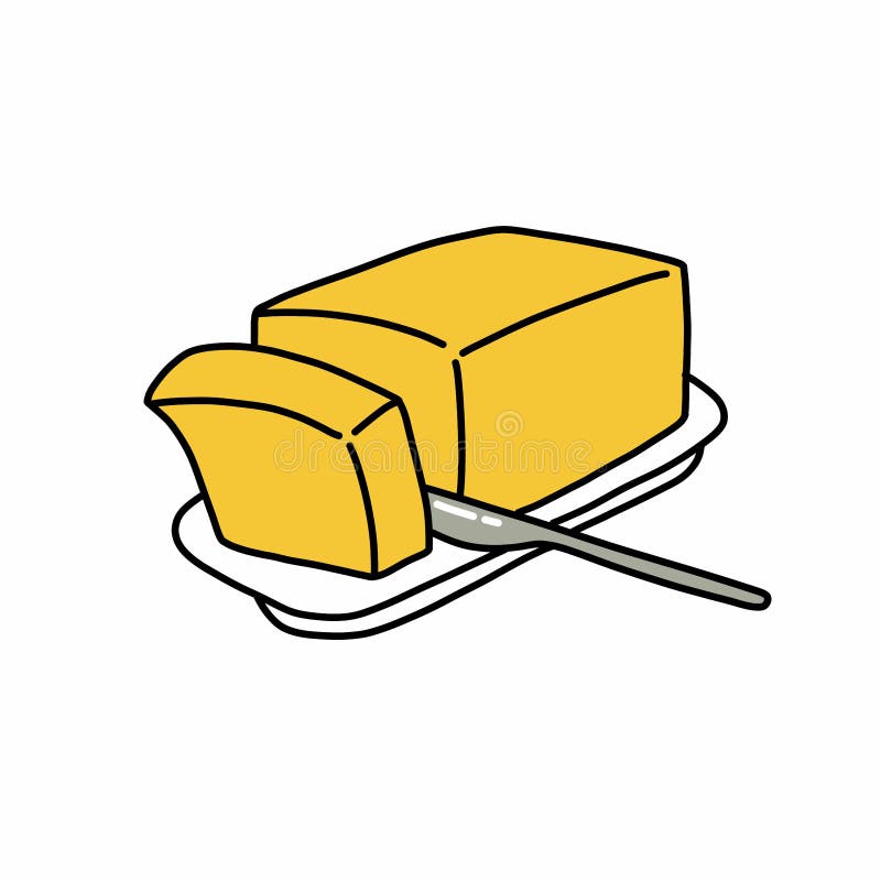 Butter Doodle Icon, Vector Illustration Stock Illustration ...