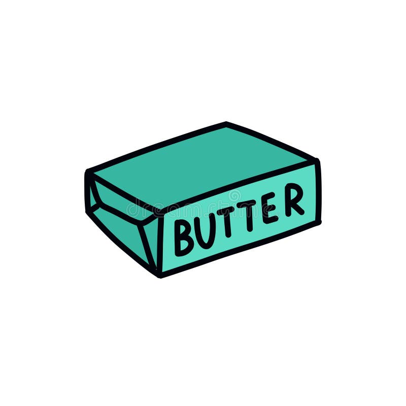 Butter Doodle Icon, Vector Illustration Stock Illustration ...