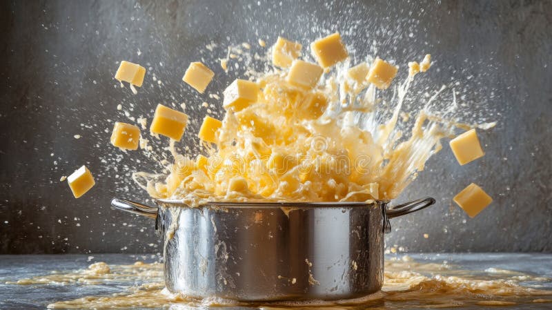 Butter Explosion in a Stainless Steel Pot Stock Photo - Image of ...