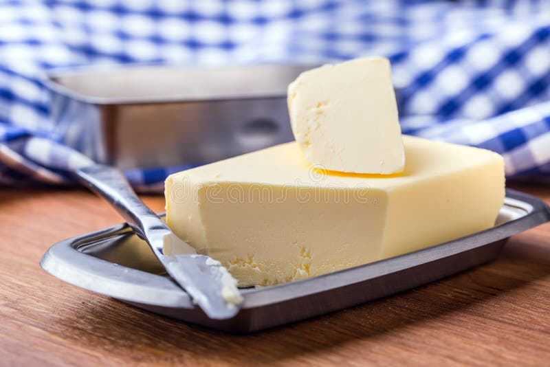 Butter. Fresh Butter on the Kitchen Table Stock Image - Image of ...