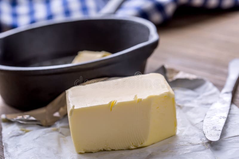 Butter. Fresh Butter on the Kitchen Table Stock Photo - Image of ...