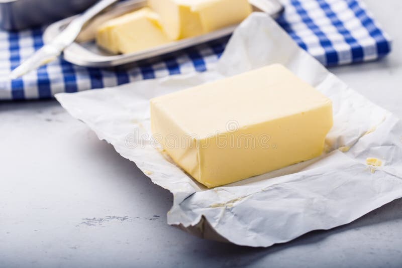 Butter. Fresh Butter on the Kitchen Table Stock Image - Image of ...