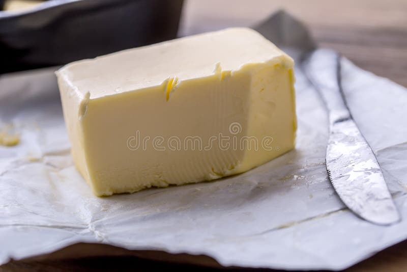 Butter. Fresh Butter on the Kitchen Table Stock Photo - Image of piece ...