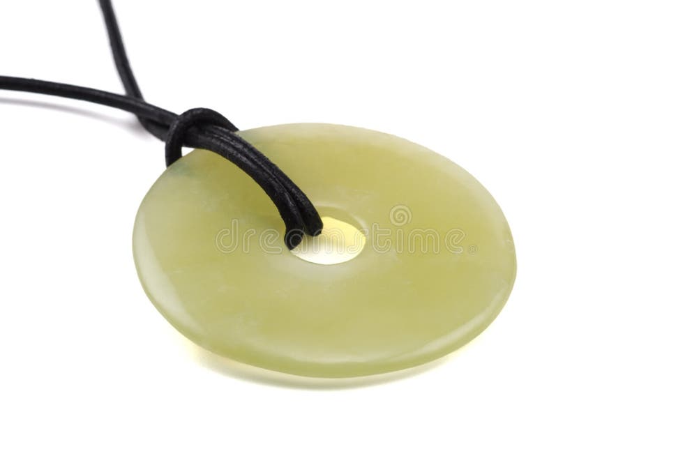 Butter Jade Stone Donut on Leather String Stock Image - Image of ...