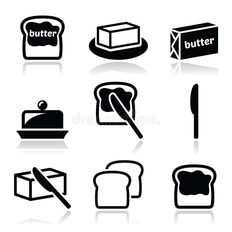 Butter or Margarine Vector Icons Set Stock Vector - Illustration of ...