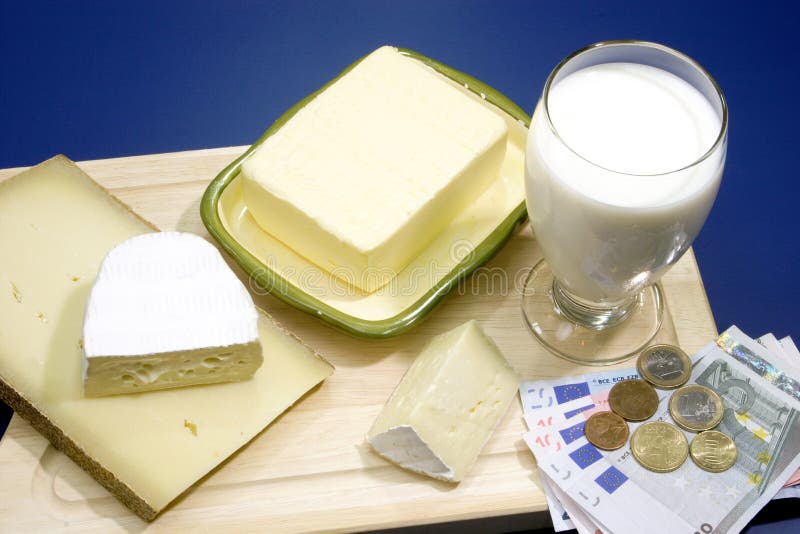 Butter and Milk stock photo. Image of kitchen, coins, euros - 4222170