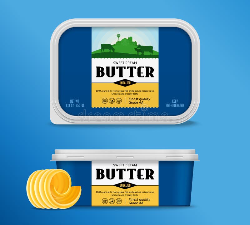 Butter Package Design Template Stock Vector - Illustration of banner ...