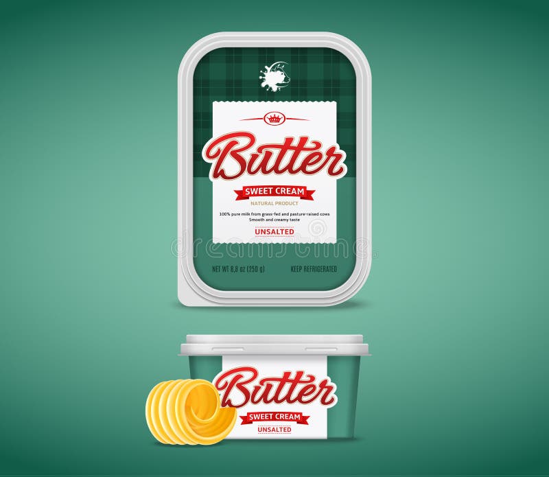 Butter Package Design Template Stock Vector - Illustration of groceries ...