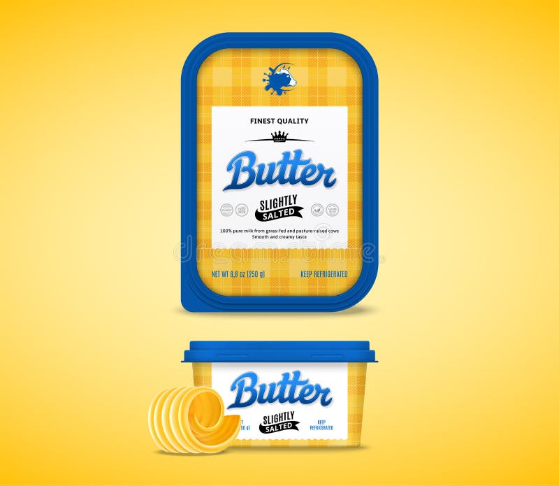 Butter Package Design Template Stock Vector - Illustration of butter ...
