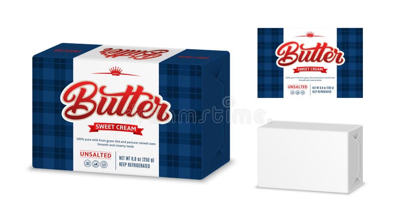 Butter package design stock vector. Illustration of banner - 256557330