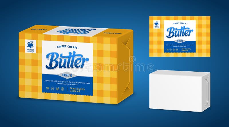 Butter package design stock vector. Illustration of cardboard - 256557341