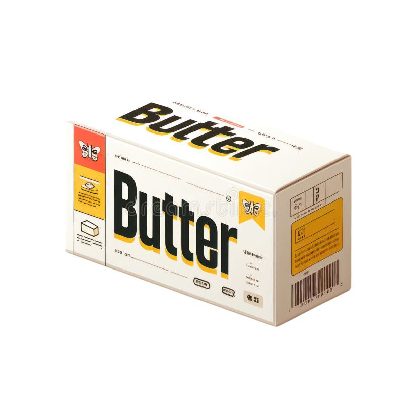 Butter Package Isolated on White Transparent Background Stock ...