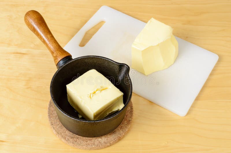 Butter in pan stock photo. Image of food, baking, ingredient - 43860632