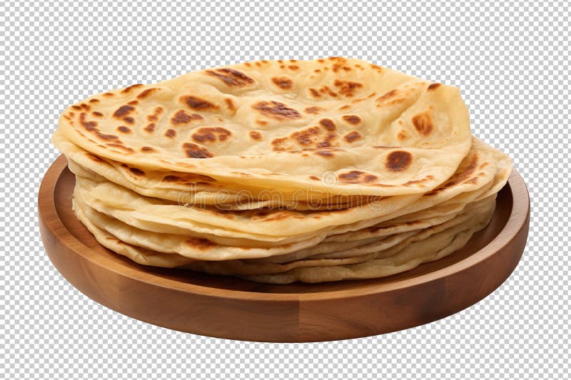 Butter Paratha Isolated on Transparent Background Stock Illustration ...