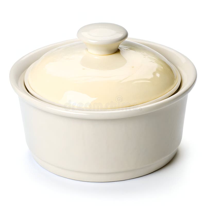 A Butter Pot Isolated on White Background Stock Illustration ...