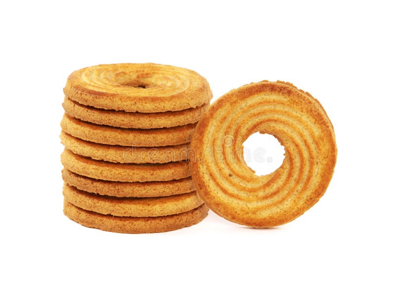 Butter Ring Biscuits Isolated on White Stock Photo - Image of breakfast ...