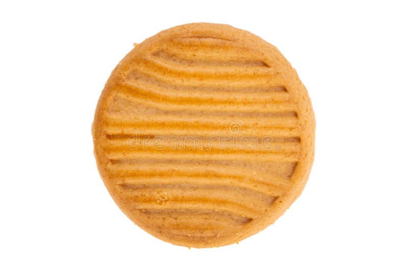 Butter Round Cookie Isolated Stock Photo - Image of biscuit, butter ...