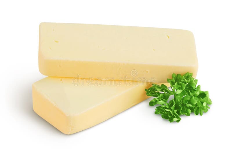 Butter Slices Isolated on White Background with Clipping Path and Full ...