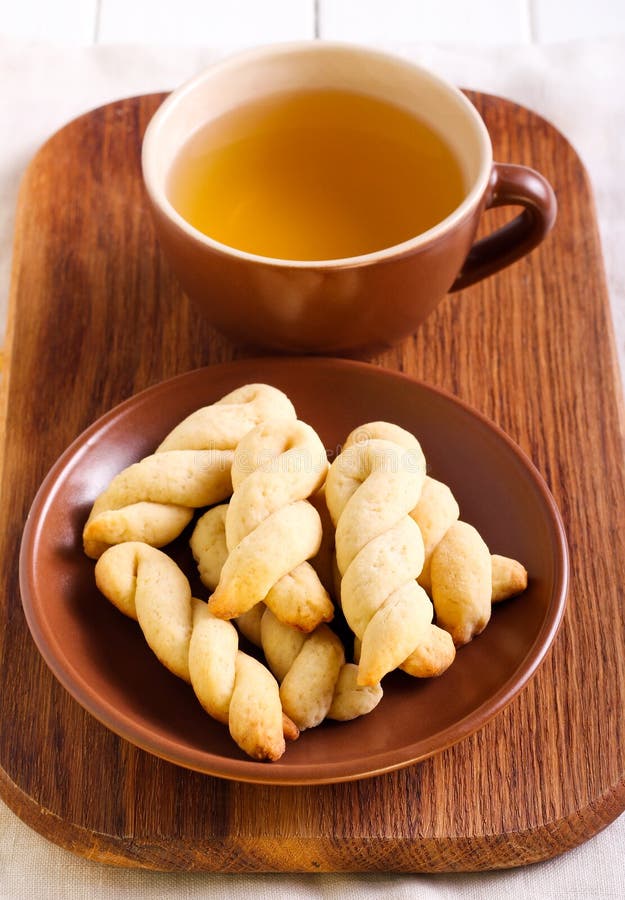 Butter Twists Cookies on Plate Stock Image - Image of brunch, baked ...