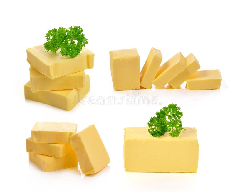 Butter on white background stock image. Image of dairy - 113109595